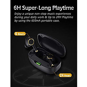 Bluedio Bluetooth Wireless Earbuds, P(Particle) Wireless Earbud Headphones in-Ear Earphones with Charging Case, Mini Car Headset Built-in Mic for Cell Phone/Running/Android, 6Hrs Playtime