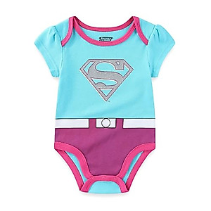 WARNER BROS DC Comics Girls Short Sleeve Bodysuit 5 Pack for Newborn and Infant
