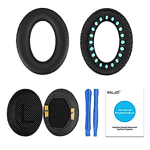 ELZO Headphones Replacement Pads for Bose, Professional Ear Pads for Bose Headphones QC2/QC15/QC25/QC35/QC35II/QC45/AE2/AE2i/AE2w/SoundTrure/SoundLink Complete with 2 Install Stick(Black)…