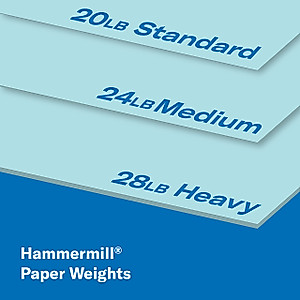 Hammermill Colored Paper, 24 lb Blue Printer Paper, 8.5 x 11 - 1 Ream (500 Sheets) - Made in the USA, Pastel Paper, 103671R