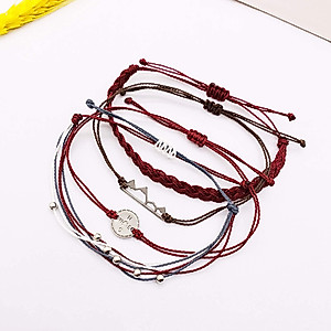 HUASAI Vsco String Bracelets for Teen Girls Women Waterproof Boho Rope Bracelets Wave Surfer Bracelets Summer Beach Anklets