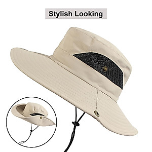 CAMOLAND Sun Hat with Removable Mesh Head Net Safari Hat Outdoor UV Protection