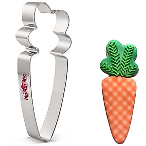LILIAO Easter Carrot Cookie Cutter - 2 x 5 inches - Spring Sandwich Biscuit Cutters - Stainless Steel