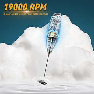 Henna Milk Frother With Stand Battery Operated Foam Maker Frother Wand For Coffee, Latte, Cappuccino, Hot Chocolate, Mini Drink Mixer Stainless Steel Whisk., Small, Gray