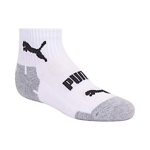 PUMA boys 6 Pack Quarter Crew Socks, Navy, 78.5 US