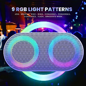 MIATONE Portable Bluetooth Speakers with Bass, Wireless Speakers with Powerful Subwoofer, IPX7 Waterproof, Bluetooth 5.3, 24H Playtime, TWS Portable Speaker with Lights for Gifts Party Outdoor Shower