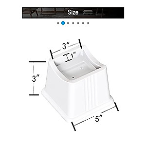 ZTON Bed Furniture Risers Elevation in Height 3" Heavy Duty Risers for Both Posts and Wheels of Furniture Sofa Bed Couch Chair Table,Support up to 2000 lbs.(4 Pack,White)¡­