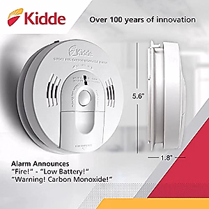 Kidde Hardwired Smoke & Carbon Monoxide Detector, Battery Backup, Interconnectable, LED Warning Light Indicators