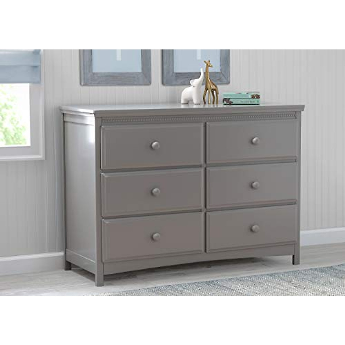 Delta Children Emerson 6 Drawer Dresser, Greenguard Gold Certified, Grey
