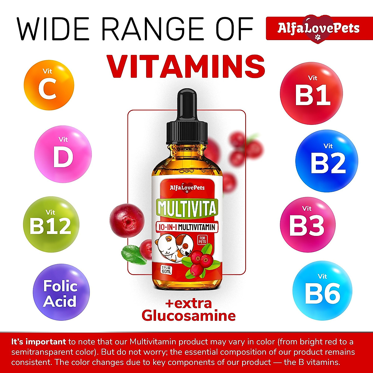 Сat Vitamins for Indoor Cats in Drops – Liquid Multivitamin for Dogs – Dog Multivitamin Liquid Supplement – Cat Multivitamin – Multivitamin for Dogs – Vitamin C for Cats – 2 oz