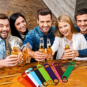 50 Pieces Bottle Opener Stainless Steel Flat Solid Bar Key 7 Inch Bartender Bottle Opener Hanging Beer Can Opener Colorful Beer Openers for Men Women Bar Kitchen Restaurant Party Supplies, 10 Colors