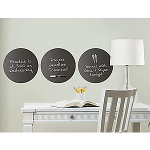 WallPops WPE0974 Charcoal Dry Erase Dot Decals, Grey