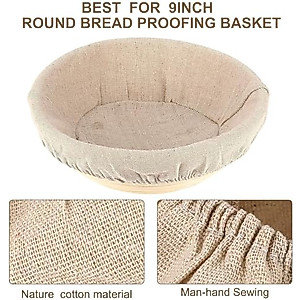 6 Packs Round Bread Proofing Basket Cloth Liner Rattan Baking Dough Basket Cover Natural Rattan Banneton Proofing Cloth(10 Inch)