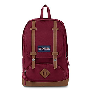 JanSport Cortlandt Laptop Backpack, Viking Red, 15” Laptop Sleeve-Synthetic Leather Shoulder Computer Bag with Large Compartment, Padded Straps-Book Rucksack for Men, Women