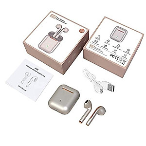 Wireless Earphone & Headphones Bluetooth 5.0 - Noise Cancelling and Waterproof True Sound (Rose Gold)