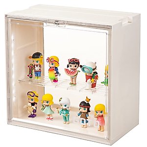 GOTO LED Lighting Display Box, Display Storage Case, Show Case for Bearbrick 400%, Action Figures, Lego, Collectibles, Pop Mart (19L LED Included Adapter and 2 Partition)