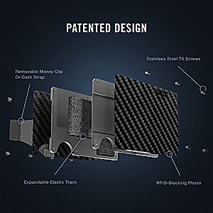 The Ridge Minimalist Slim Wallet For Men - RFID Blocking Front Pocket Credit Card Holder - Aluminum Metal Small Mens Wallets with Money Clip (Carbon Fiber)