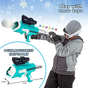 JJRAP Snowball Maker Toy Kit - 9 Pcs Winter Toys with Snowball Blaster Gun, 2 Duck Shaped Clips, Launcher and Carry Bag - Outdoor Snow Fight Toys for Kids and Adults