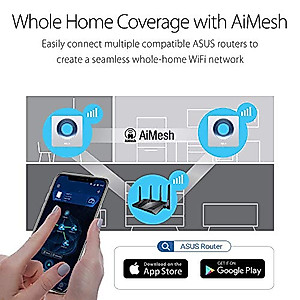 ASUS AC2600 WiFi Router (Blue Cave) - Dual Band Gigabit Wireless Router, Featuring Intel WiFi Technology, Works with Alexa, AiMesh Compatible, Included Lifetime Internet Security , White