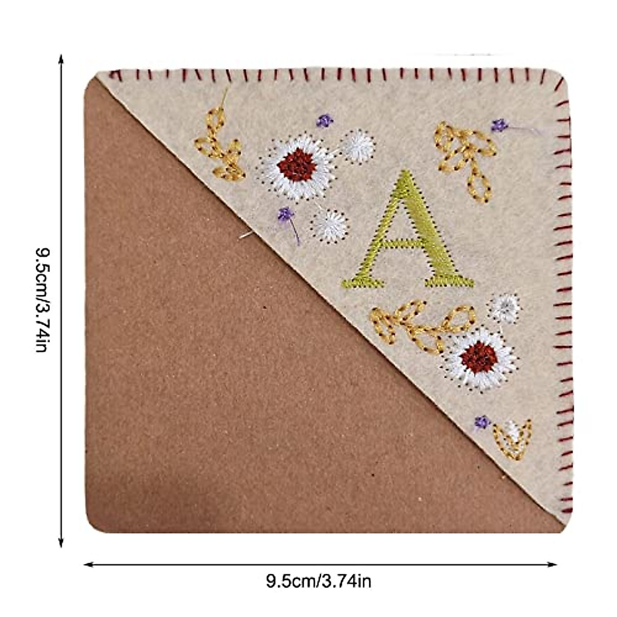 Personalized Hand Embroidered Corner Bookmark, 26 Letters Cute Flower Embroidered Corner Bookmark Embroidery Book Marker Clip for Book Lovers Bookmarks for Reading Lovers Meaningful Gift