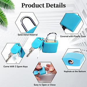 Yinpecly 6PCS Suitcase Locks, Multicolor Luggage Padlocks Set, Lock with Keys, Small Luggage Locks, Mini Locker, Zipper Lock, Tiny Locker Lock for School Gym Backpack Journal Tool Box