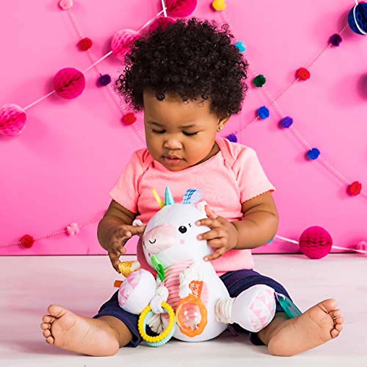 Bright Starts Bunch-O-Fun Plush Activity Toy - Unicorn, Ages 3 Months +