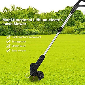 Handheld Cordless Electric Grass Trimmer Portable Foldable Lawn Mower Weed Eater with Charger,Length Adjustable Lawn Edger Brush Cutter for Home Garden,Lawn,Yard