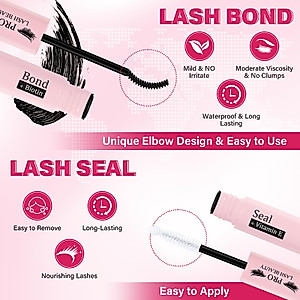 PRO DIY Lash Extension Kit Eyelash Extension Kit with 200 Pcs Lash Clusters Individual Lashes Lash Bond and Seal Eyelash Applictor Lash Tweezers Lash Clusters Kit for Beignner (DIY Lash Kit-A)