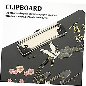Tofficu 3pcs Acrylic Sheet Nurses Clipboards Paper Clip Holder Hardboard Clipboard Exam Paper Clips A4 File Folder Lightweight Clipboard Black Plate Clamp Multifunction Office Clipboard