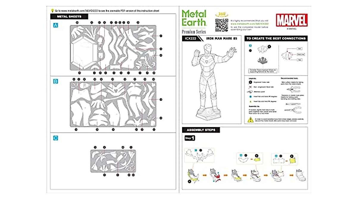 Build Marvel Iron Man Model Kit - Metal Earth Premium Series