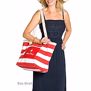 Fishers Finery Zippered Beach Bags and Totes Travel Tote Weekender Bags (Red, S)