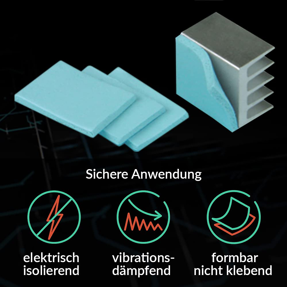 ARCTIC TP-2 (APT2560): Performance Thermal Pad, 50 x 50 x 1.0 mm (1 Piece) - Thermal pad, Excellent Heat Conduction, Low Hardness, Ideal Gap Filler, Easy Installation, Safe handling - Blue
