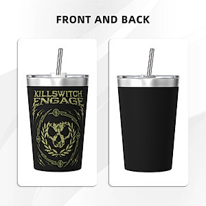 UALWORY Killswitch Music Engage Music Tumbler Cup 12oz Travel Coffee Mug with Lid and Straw Stainless Steel Insulated Mugs