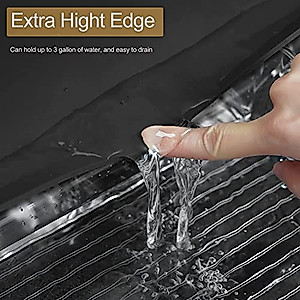 SKDKYCCO Under Sink Mat for Kitchen, 34'' x 21'' Silicone Under the Sink Mat, Water Proof Under Kitchen Bathroom Cabinet Sink Mat and Protector for Drips Leaks Spills, Black