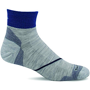 Sockwell Men's Pulse Quarter Firm Compression Sock, Ash - M/L