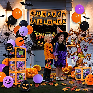 Party Spot! 157 Pcs Halloween Party Decorations Kit, 43" Giant Tree Balloon, 4 Balloon Boxes, Happy Halloween Banner, 60 pcs Balloons, Artificial Leaves, Halloween Party Supplies, Halloween Favors Set