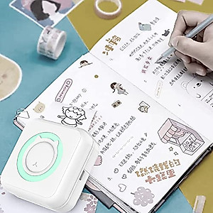 Instaproud - Portable Sticker Printer, Mini Printer Sticker Maker, Mini Pocket Thermal Printer, Mini Printer Portable Bluetooth-Compatible Photo Printer for Photos, Diaries, Memos (Pink(Set-5))