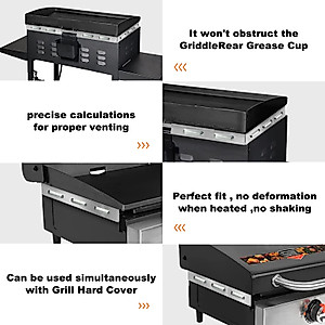 Wind Guard for Blackstone 28 Inch Griddle Stainless Steel Magnetic Wind Screen，Flat Top Grill Accessories，Compatible with Rear Grease Cup, Hood and Side Shelf