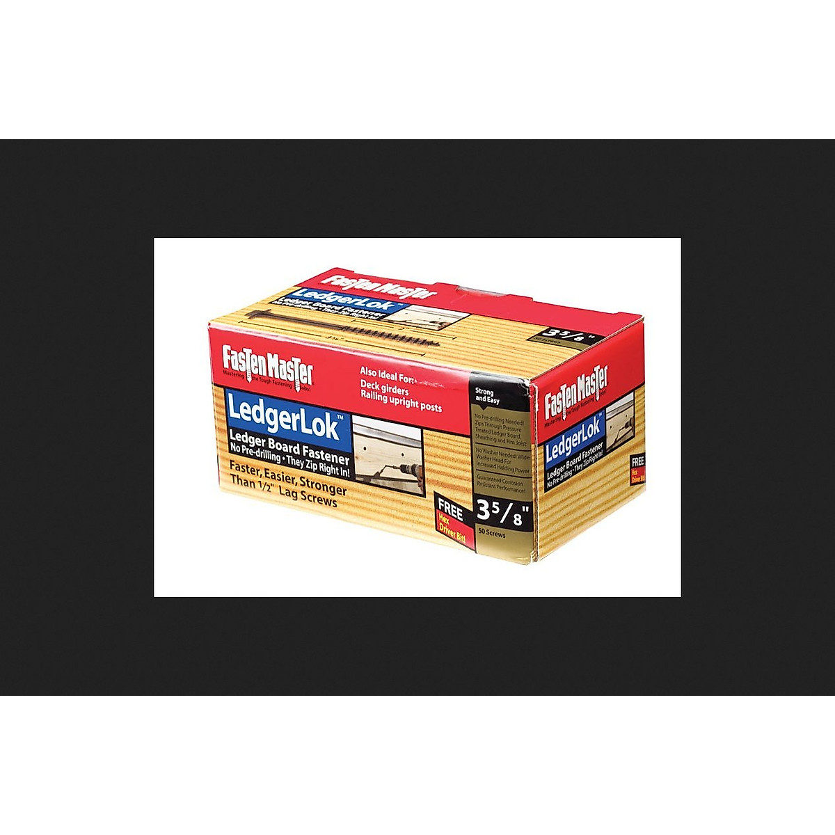 FastenMaster FMLL358-50 LedgerLOK Ledger Board Fastener, 3-5/8 Inches, 50-Count , Gray