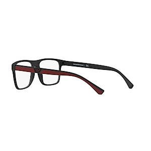 Emporio Armani Men's EA4115F Low Bridge Fit Prescription Eyewear Frames with Two Interchangeable Sun Clip-Ons Rectangular, Matte Black/Clear/Grey/Mirrored, 54 mm