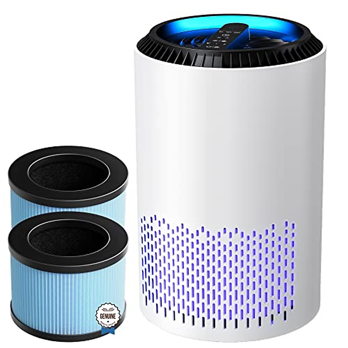 AROEVE Air Purifiers(White) for Home with Three H13 HEPA Air Filter(One Basic Version & Two Standard Version) For Smoke Pollen Dander Hair Smell In Bedroom Office Living Room and Kitchen
