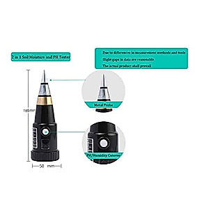CNYST 2 in 1 Soil Moisture and PH Tester Meter Multifunctional Needle Type Soil Moisture PH Analyzer Gauge with PH Range 3 to 8 PH Moisture 1 to 8