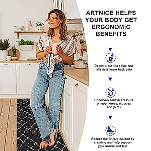 Soft Anti Fatigue Mat for Kitchen Floor, Non Slip Cushioned Kitchen Rugs Sets, Waterproof Washable Memory Foam Standing Desk Mat Runner, Comfort Cushion for Sink Laundry Room Home 17.3"x29.5"(1 PC)