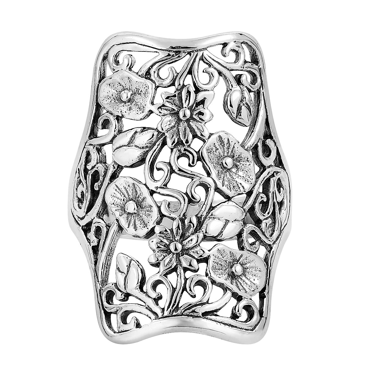 AeraVida Vintage Vine Filigree 925 Sterling Silver Thumb Ring | Antique Statement Ring | 27x29mm (8)