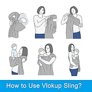 Vlokup Baby Water Ring Sling Carrier | Lightweight Breathable Mesh Baby Wrap for Infant, Newborn, Kids and Toddlers | Perfect for Summer, Swimming, Pool, Beach | Great for Dad Too Grey