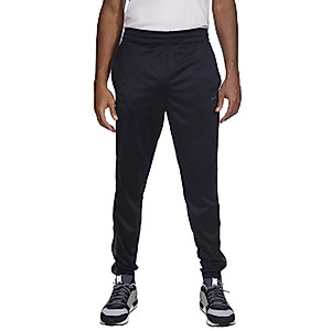 Spalding Mens Tricot Tapered Zipper Track Training Active Pants Jogger Sweatpants Black/Gravel Small