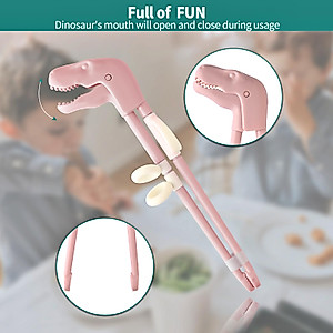 Kids Training Chopsticks, ChaLeeMOO Reusable Dinosaur Trainer Chopsticks Helper Set, Cute T-Rex Kids Utensils, Both for Right-handed and Left-handed Also Great for Adults to Use, 3 Pairs BPA Free