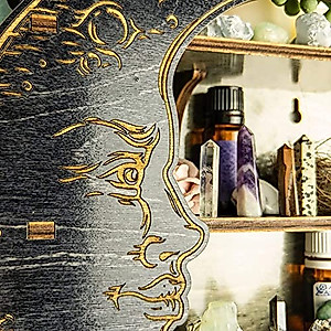 HAOYOUJIA Moon Crystal Shelf Moon Crystal Shelf Shelf Wood Craft Wooden Moon Shelf Designed for Crystal Moon Shelf (Purple)