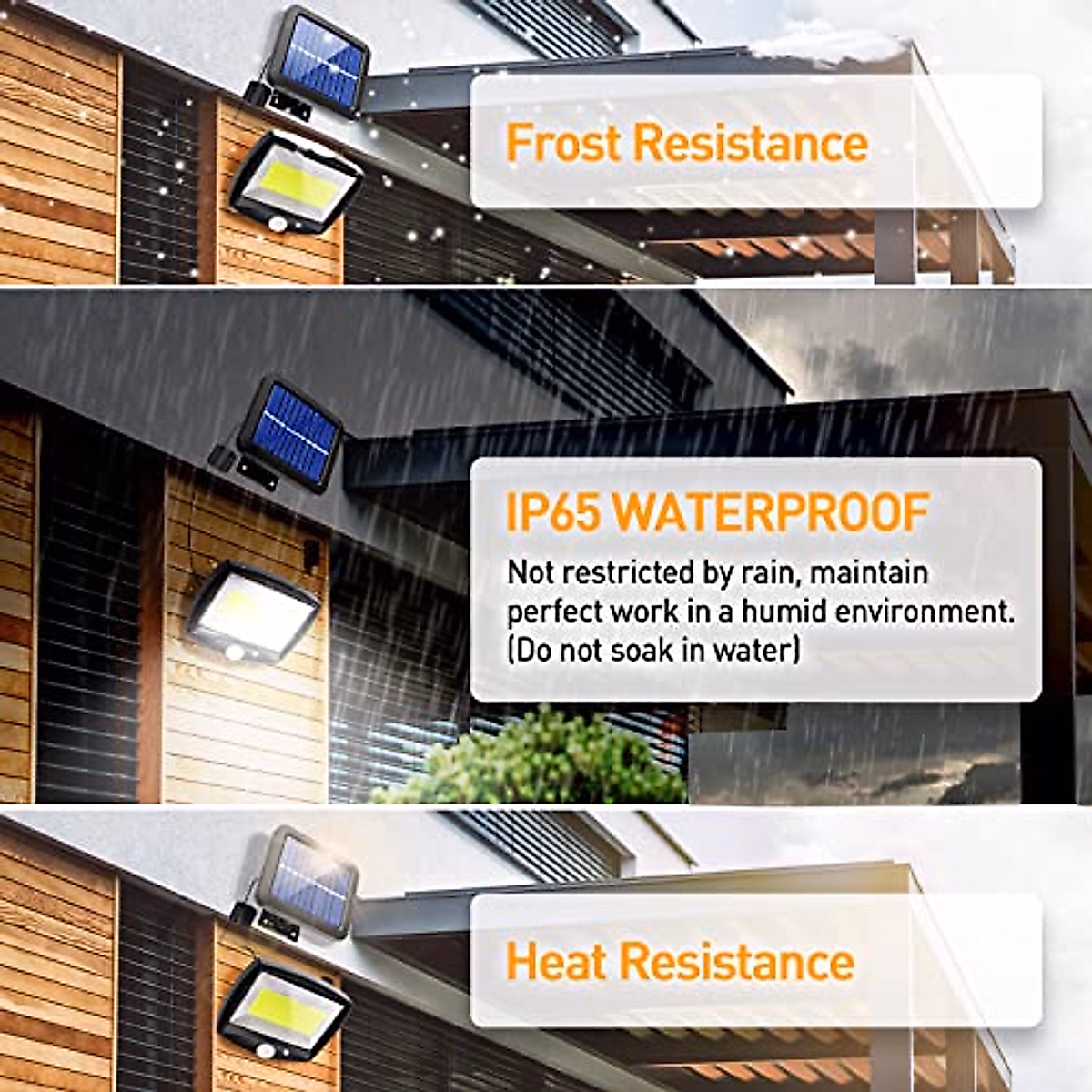 Eyesgood Solar Outdoor Lights Waterproof 2 Pack LED Solar Powered Flood Lights with Motion Sensor Dusk to Dawn Outdoor Lighting with 16.4Ft Cable for Outside Yard Porch Garden Patio Path