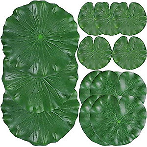 ZAUGONTW 12 Pieces Realistic Lily Pads Leaves, Artificial Floating Foam Lotus Leaves, Water Lily Pads Artificial Foliage Pond Decor for Pond Pool Aquarium Decoration